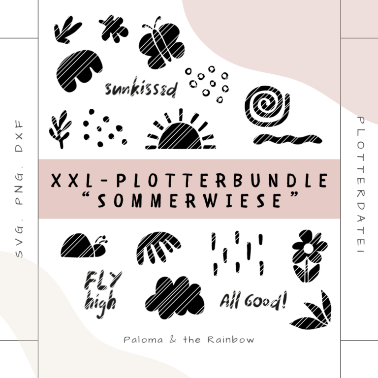 Plotterdateien und Siebdruckvorlagen - Paloma & the Rainbow