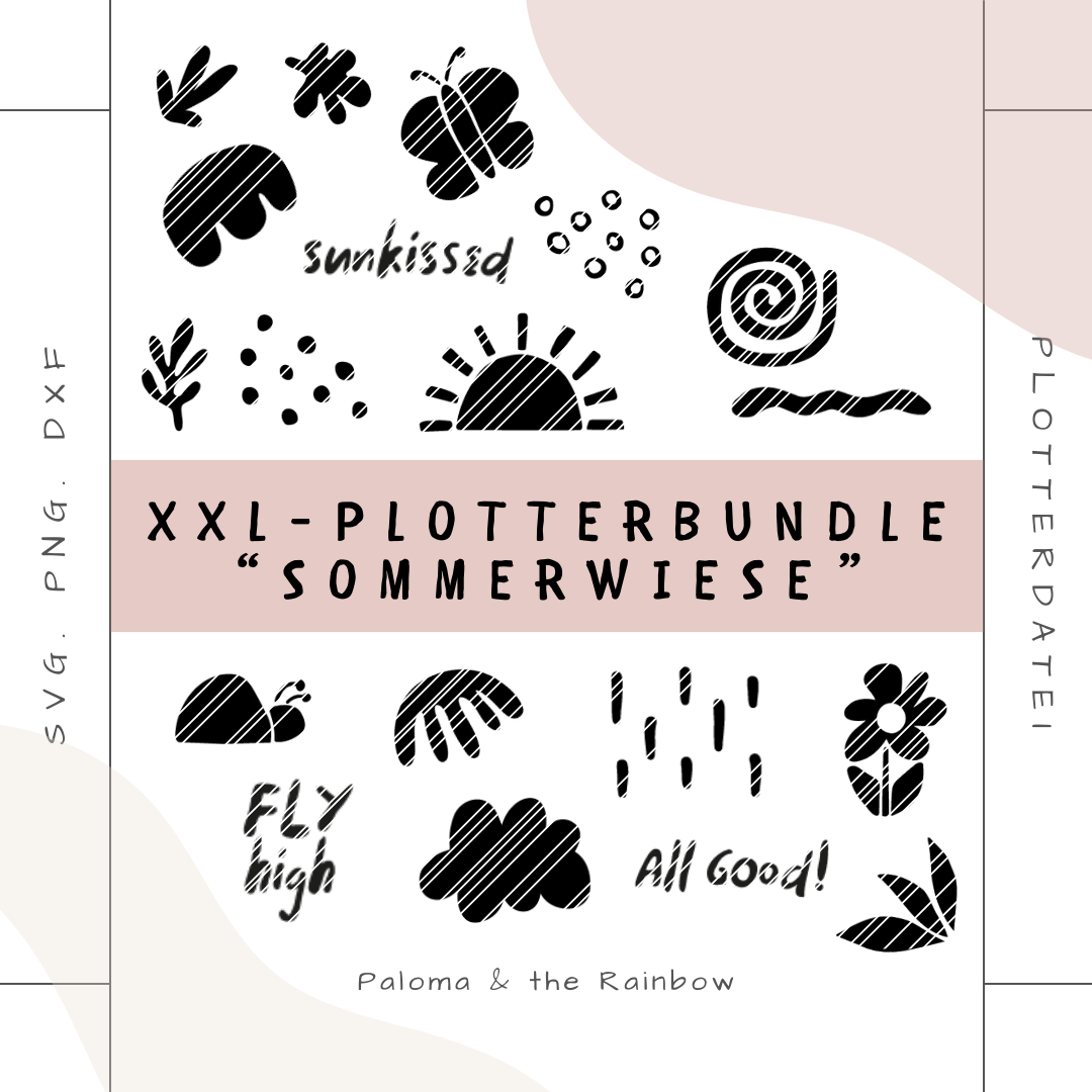 Plotterdateien und Siebdruckvorlagen - Paloma & the Rainbow